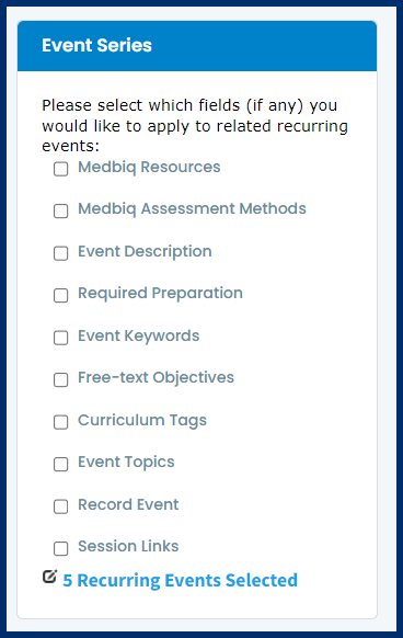 Recurring Events/Event Series