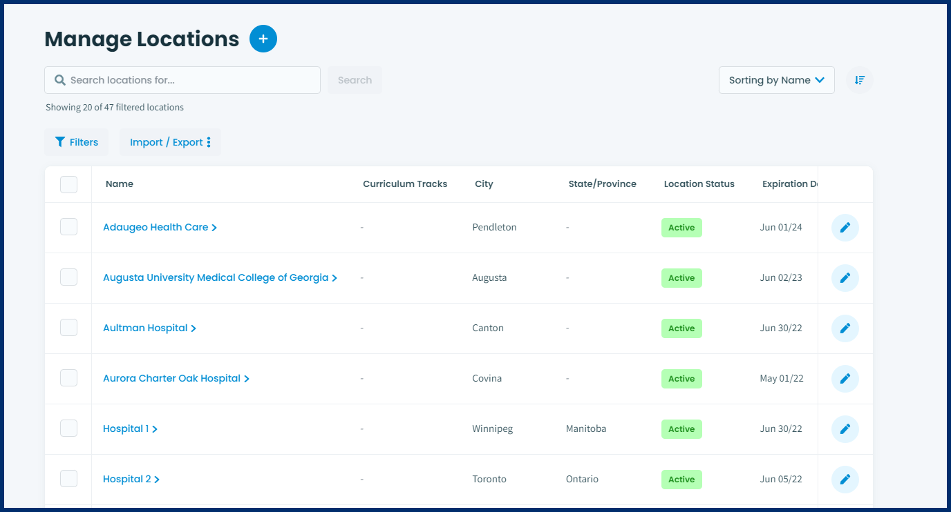 Create & Manage Locations