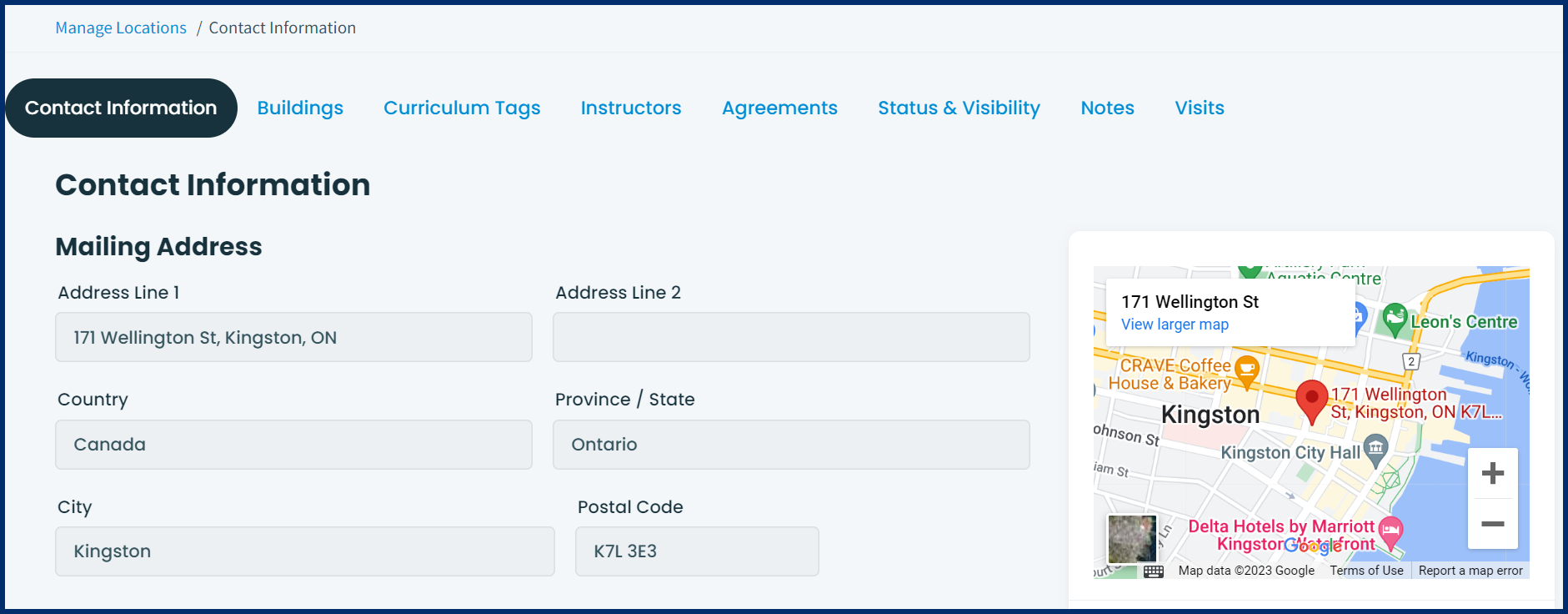 Create & Manage Locations